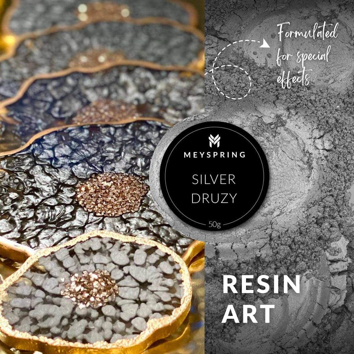 Silver Druzy - Epoxy Resin Color Pigment - 50g – MEYSPRING